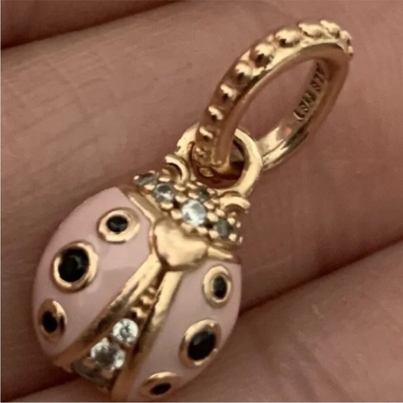 Pandora | Jewelry | Pandora Rose Gold Pink Lady Bird Dangle Pendant ...